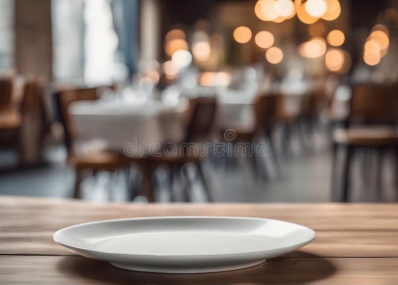 Empty Plate in Restaurant, Versatile Product Mockup Stock Illustration ...
