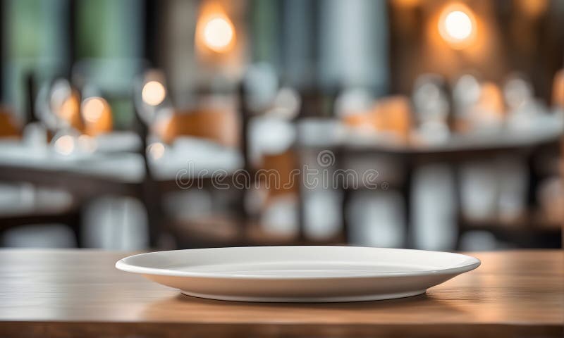 Empty Plate in Restaurant, Versatile Product Mockup Stock Illustration ...
