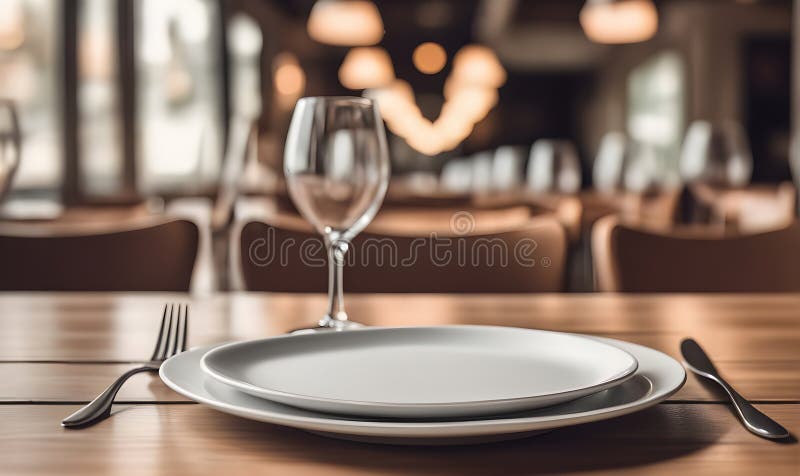 Empty Plate in Restaurant, Versatile Product Mockup Stock Illustration ...