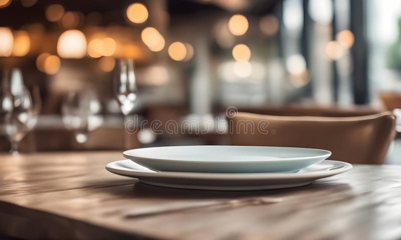 Empty Plate in Restaurant, Versatile Product Mockup Stock Illustration ...
