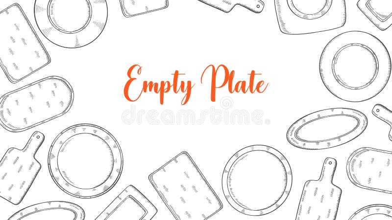 Empty Plate Sketch Stock Illustrations – 887 Empty Plate Sketch Stock ...