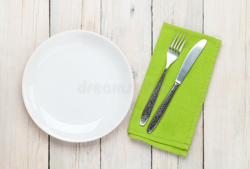 Empty Plate, Wine Glasses and Silverware Set Stock Image - Image of ...