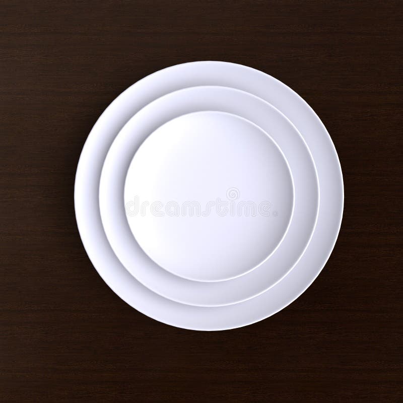 Empty Plate. on Simple Background. View from Above Stock Illustration ...