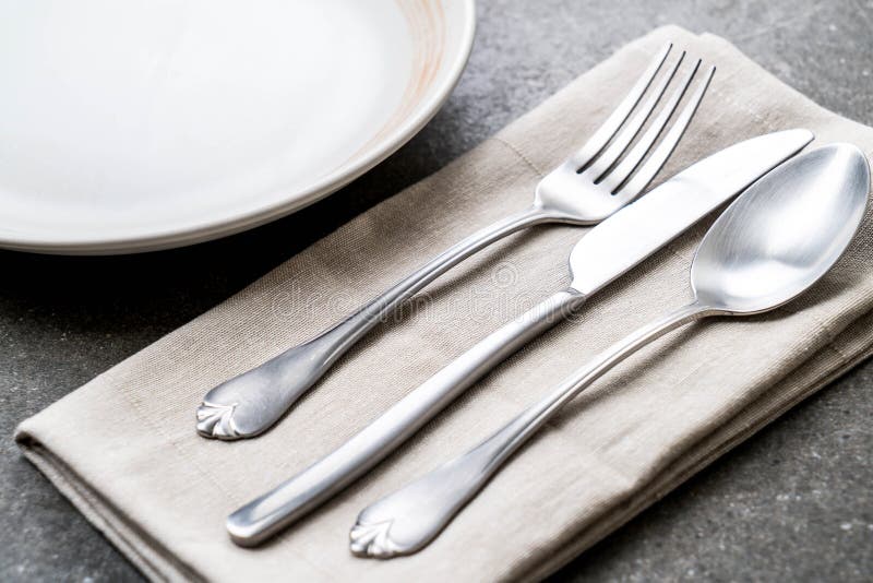 Empty Plate Spoon Fork and Knife Stock Photo - Image of restaurant ... Empty Plate Spoon Fork and Knife Stock Photo - Image of restaurant ...