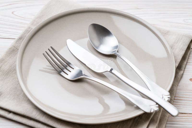 Empty Plate Spoon Fork and Knife Stock Photo - Image of tableware ... Empty Plate Spoon Fork and Knife Stock Photo - Image of tableware ...