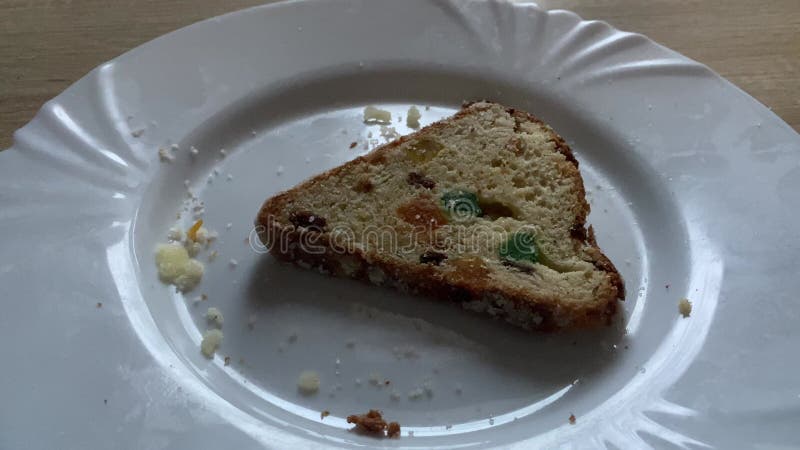 Empty Plate on the Table with Bread Crumbs Toast Falling on the Plate ...
