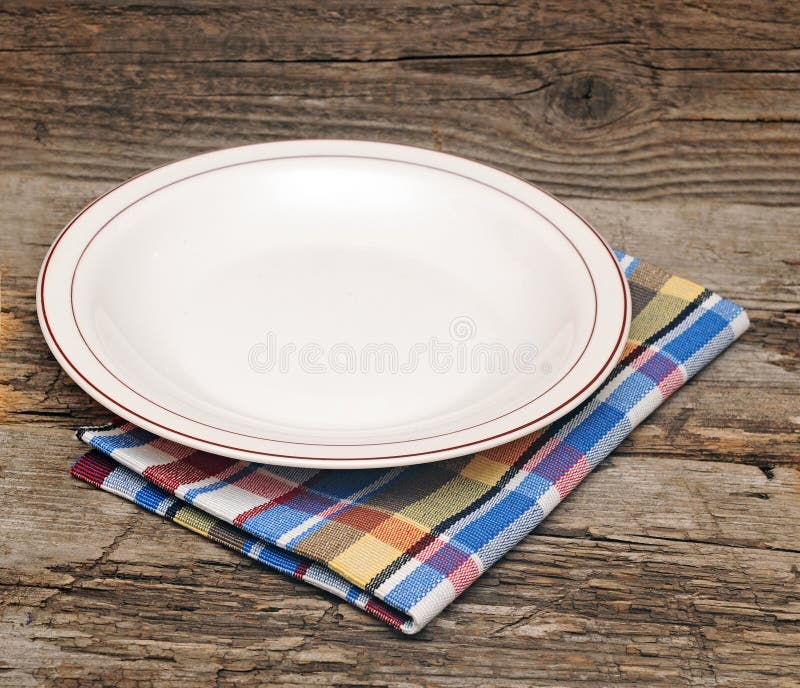 A Place Setting Empty Plate, Silver Fork and Knife Stock Photo - Image ...