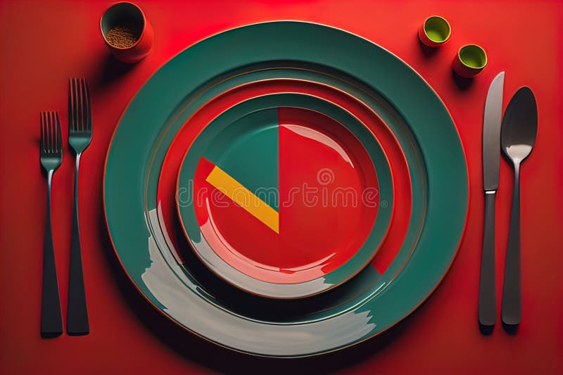 Empty Plate on the Wooden Table. Ai Generative Stock Illustration ...