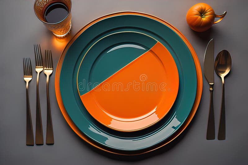 Empty Plate on the Wooden Table. Ai Generative Stock Illustration ...