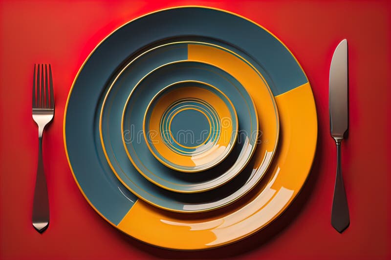 Empty Plate on the Wooden Table. Ai Generative Stock Illustration ...