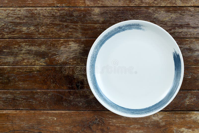 Empty Blank Dish Top View Isolated on a White Background Stock Photo ...