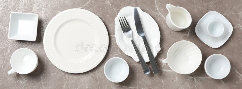 Empty Plates, Composition for Minimal and Minimalism Concept Stock ...