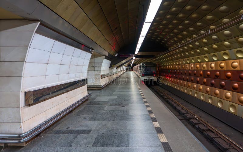 Empty Platform Inside Prague Metro Stock Image - Image of inside, metro ...