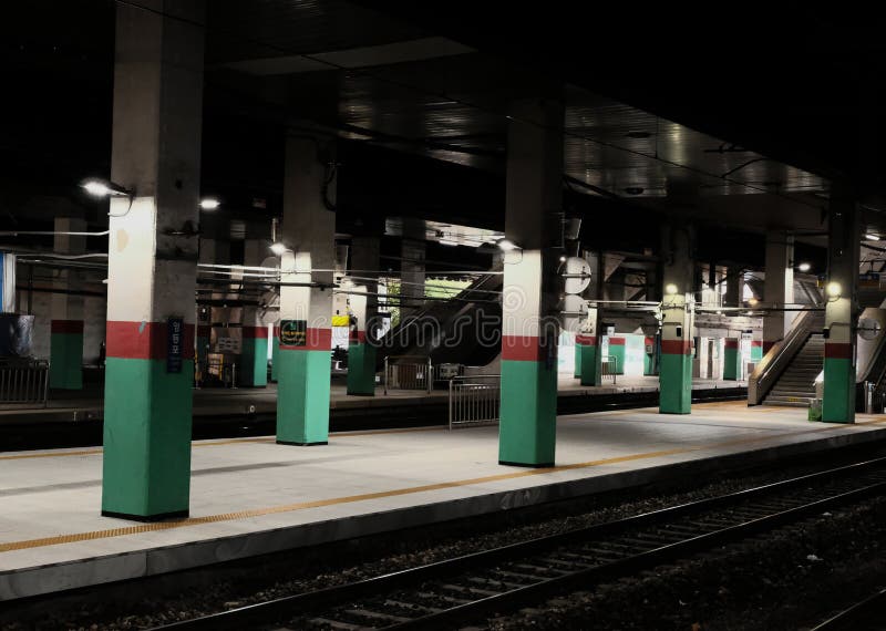 Only the Empty Platform Lights that People Have Left are Shining Lonely ...