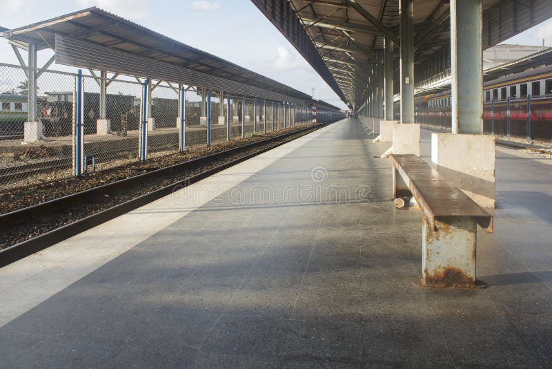 Empty Platform at Public Train Station Stock Photo - Image of morning ...