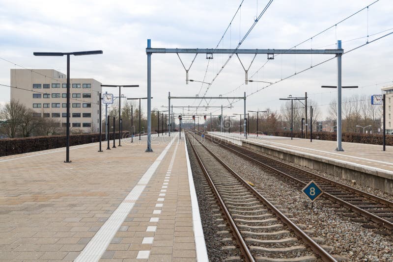 Platform Railway Station of Dutch City Almere Stock Photo - Image of ...
