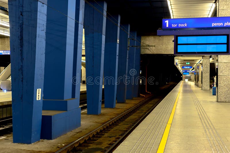 Empty Platform of the Railway Station Stock Image - Image of ...