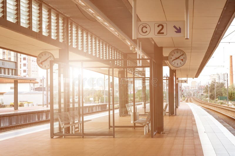 Empty Platform of the Railway Station. Image of Traffic Stop, Complete ...