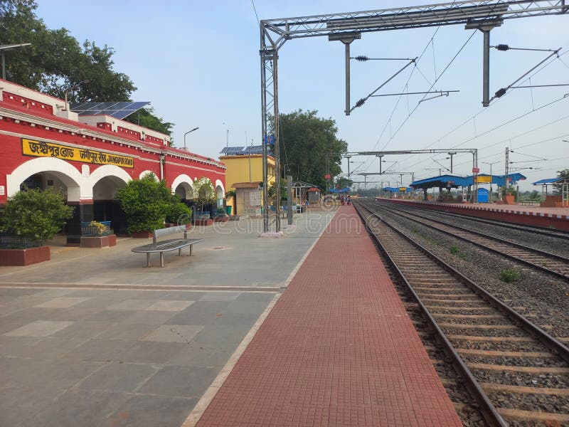View of a Railway Platform in Small City of Jangipur, Rural West Bengal ...