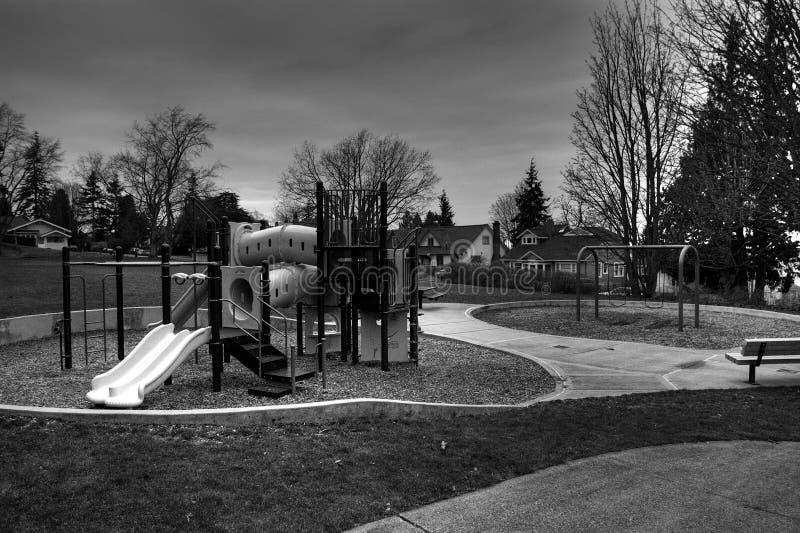 Empty playground stock image. Image of park, recess, bars - 4235555