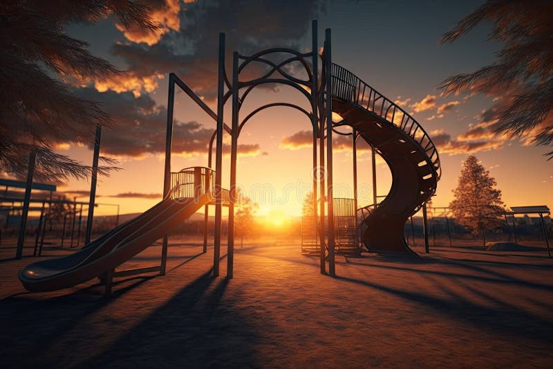 Playground Sunset Stock Illustrations – 428 Playground Sunset Stock ...