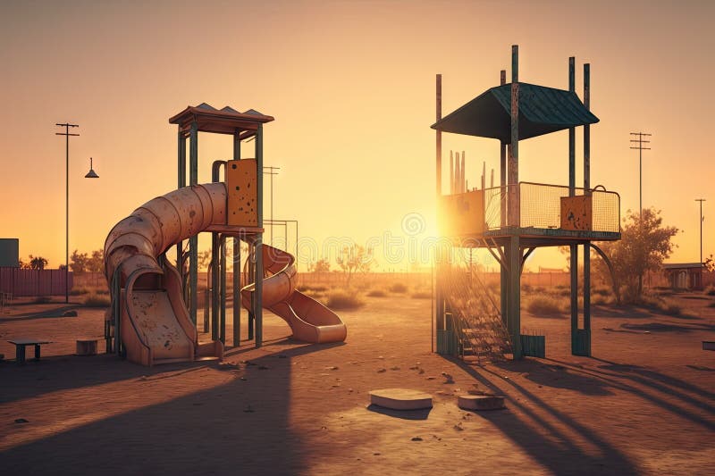 Sunset Playground stock illustration. Illustration of sunset - 62314164
