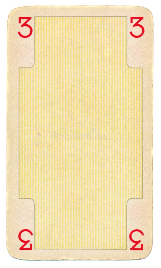 Empty Playing Card Paper Background Number Three 3 Line Stock Photos ...