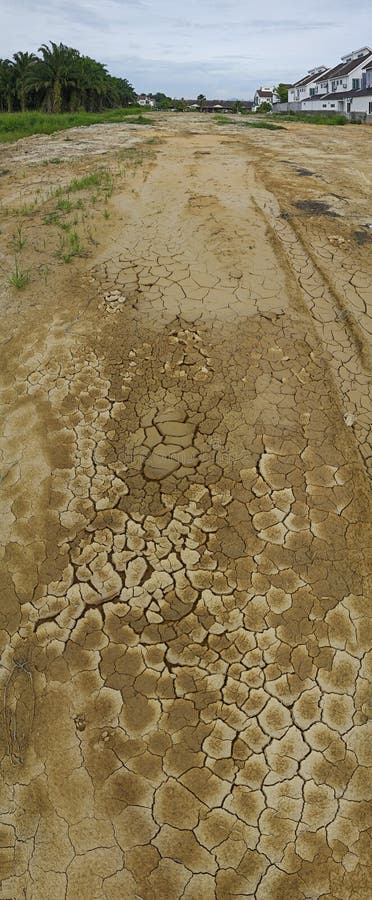 An Empty Plot of Land Scene Besides a Residential Row of Houses. Stock ...