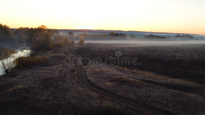 An Empty Plowed Field in Autumn at Dawn Stock Photo - Image of horizon ...