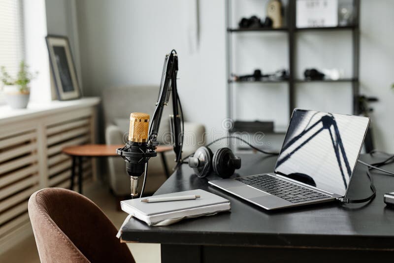 Empty Podcast Room Background Stock Image - Image of radio, work: 236220229