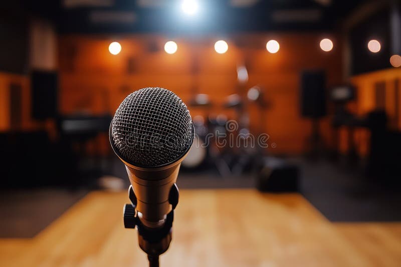 Empty Podcast Studio with Professional Microphone Ready for Recording ...