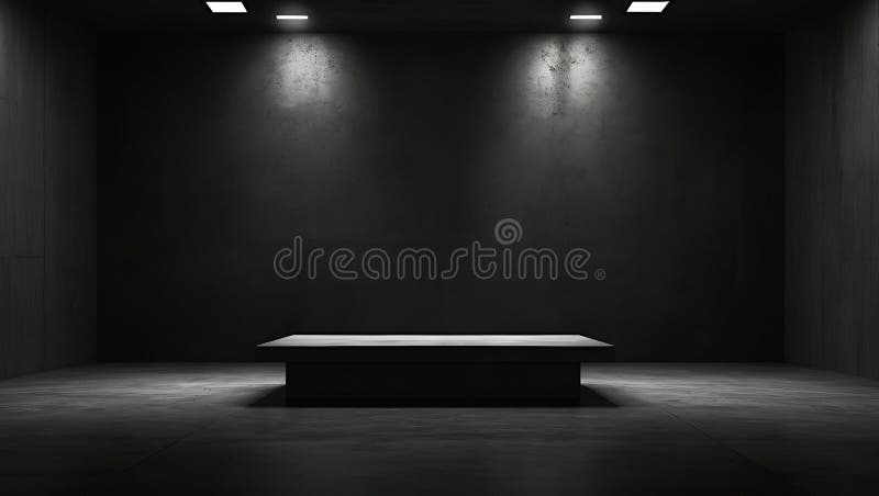 Empty Podium in Dark Room with Spotlight Stock Illustration ...
