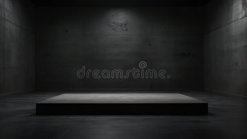 Empty Podium in Dark Room with Spotlight Stock Illustration ...