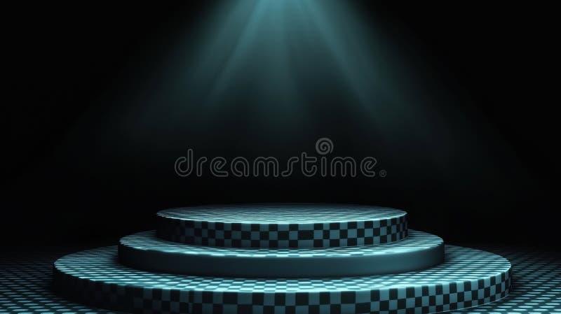 An Empty Podium Illuminated by a Spotlight. Stock Photo - Image of ...