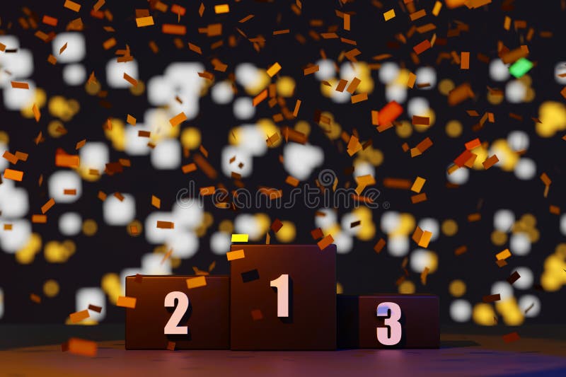 Empty 1, 2, 3 Podium, Stage for the First, Second and Third Place, 3D ...