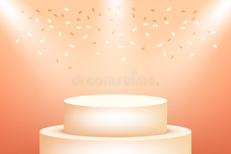 Empty Podium Studio Orange Background for Product Display with Copy ...