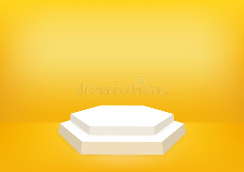 Empty Podium Studio Orange Background for Product Display with Copy ...