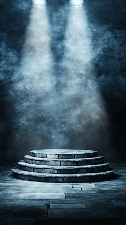The Empty Podium Takes Center Stage in a Moody Scene with Soft Focus ...