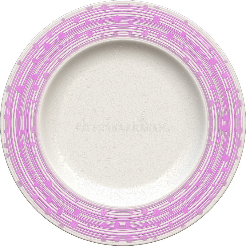 Empty Porcelain Clay Plate with Decorative Frame Stock Illustration ...