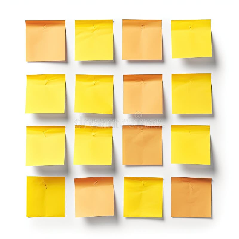 Empty Post-its on a White Background. Generative AI Stock Illustration ...