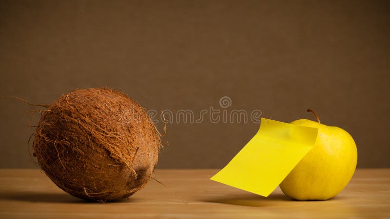 Empty Post-it Note Sticked on Fruit Stock Photo - Image of post, juice ...