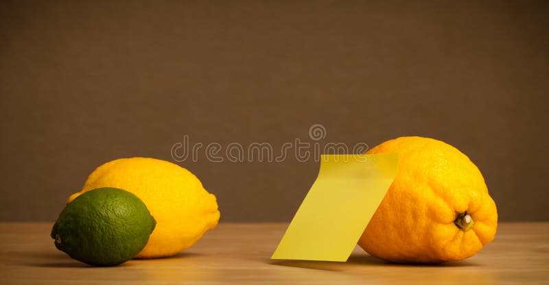 Empty Post-it Note Sticked on Fruit Stock Photo - Image of nutrition ...