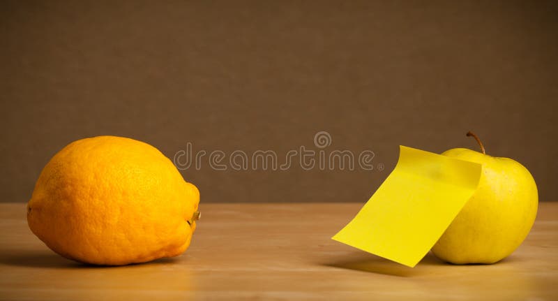 Empty Post-it Note Sticked on Fruit Stock Photo - Image of postit ...