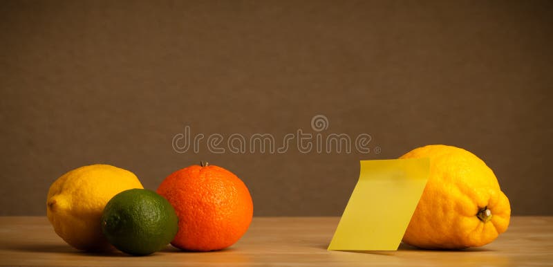 Empty Post-it Note Sticked on Fruit Stock Photo - Image of fruits ...