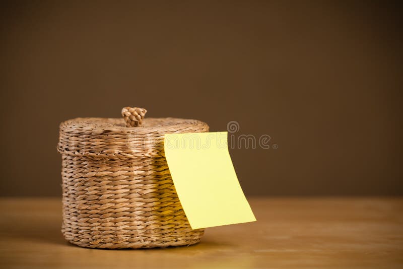 Empty Post-it Note Sticked on Jewelry Box Stock Photo - Image of ...