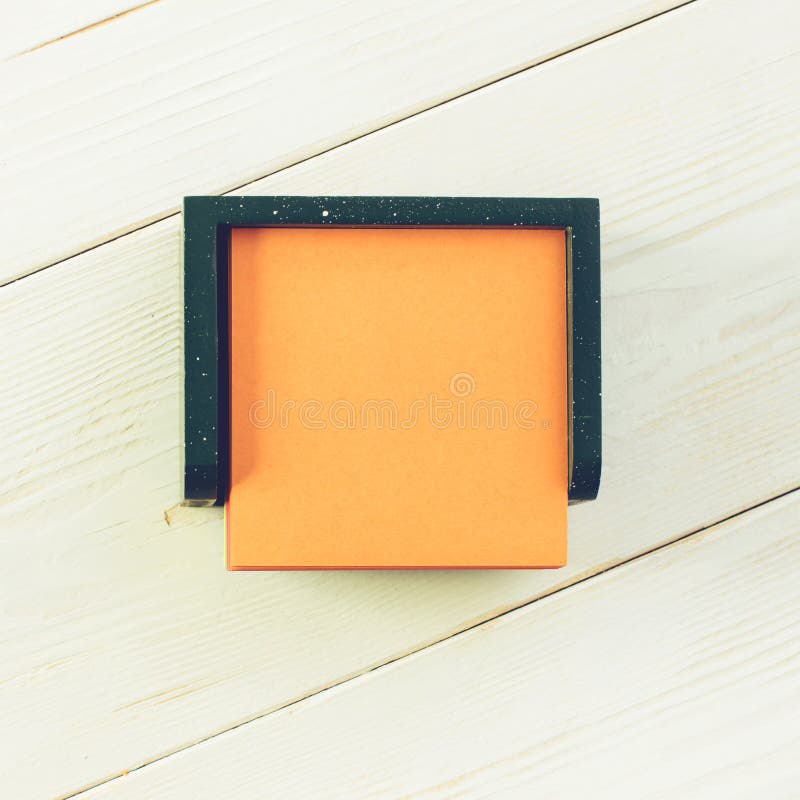 Empty Post Note Sticker, Frame for Your Text, Light Wooden Background ...