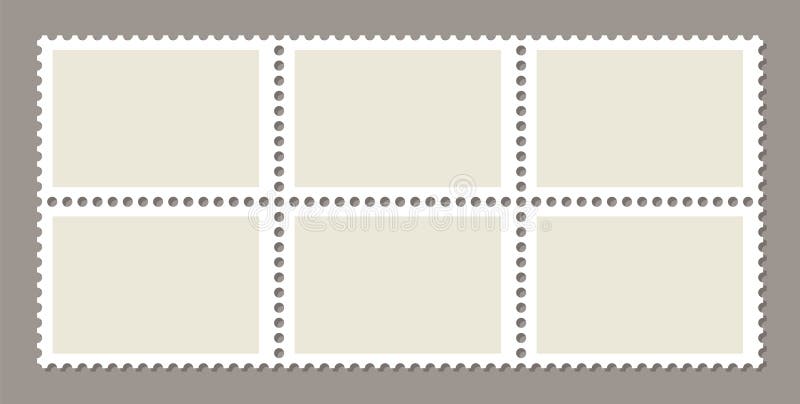 Empty Post Stamp. Postal Shapes Border. Collection Paper Postmarks for ...