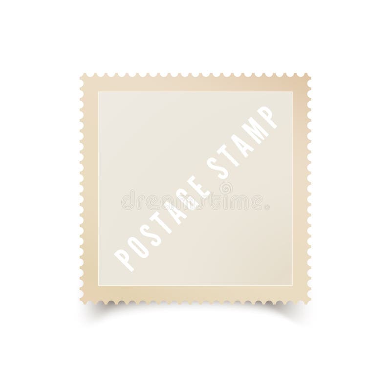 Empty Postal Stamp Template with Shadow. Blank Postage Stamp for Your ...