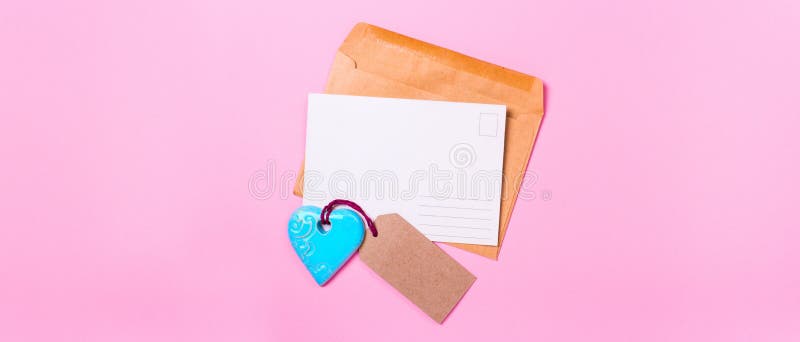 Empty Postcard, Postcrossing, Red Heart Love Letter Stock Photo - Image ...