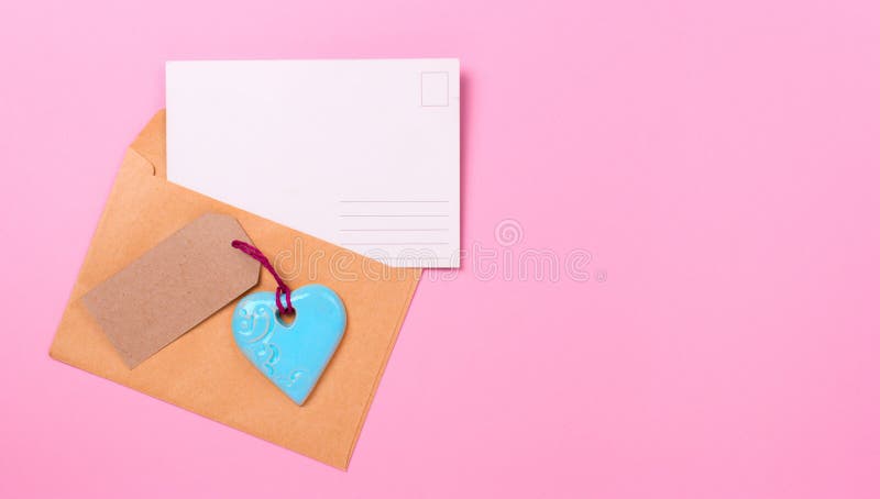 Empty Postcard, Postcrossing, Red Heart Love Letter Stock Photo - Image ...